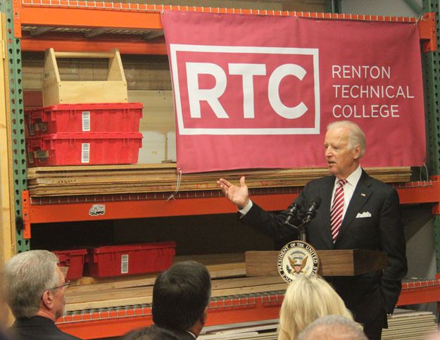 Vice President Joe Biden praises Renton Technical College during visit ...