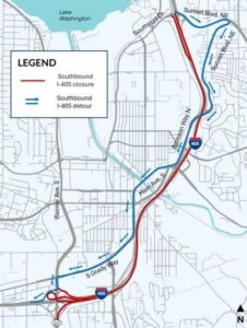 Southbound I-405 near Renton will be closed this weekend | Renton Reporter